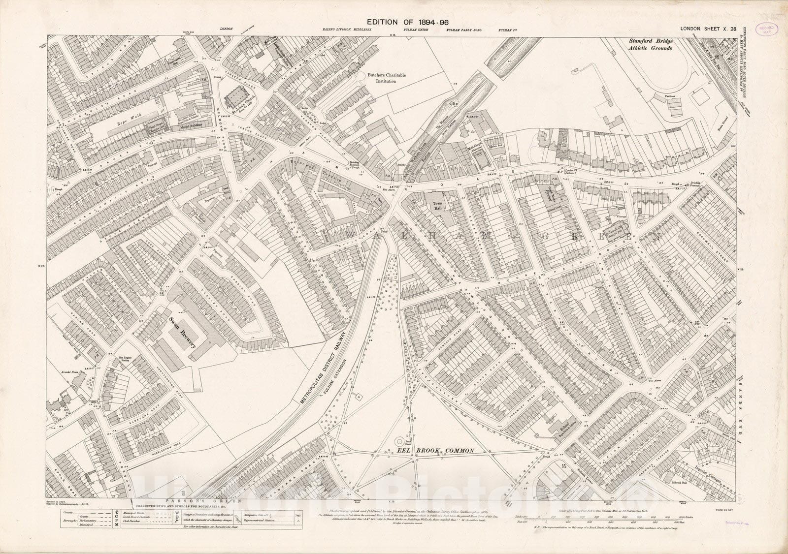 Historic Map : London (England), City Atlas Map, London Sheet X.28 189 ...