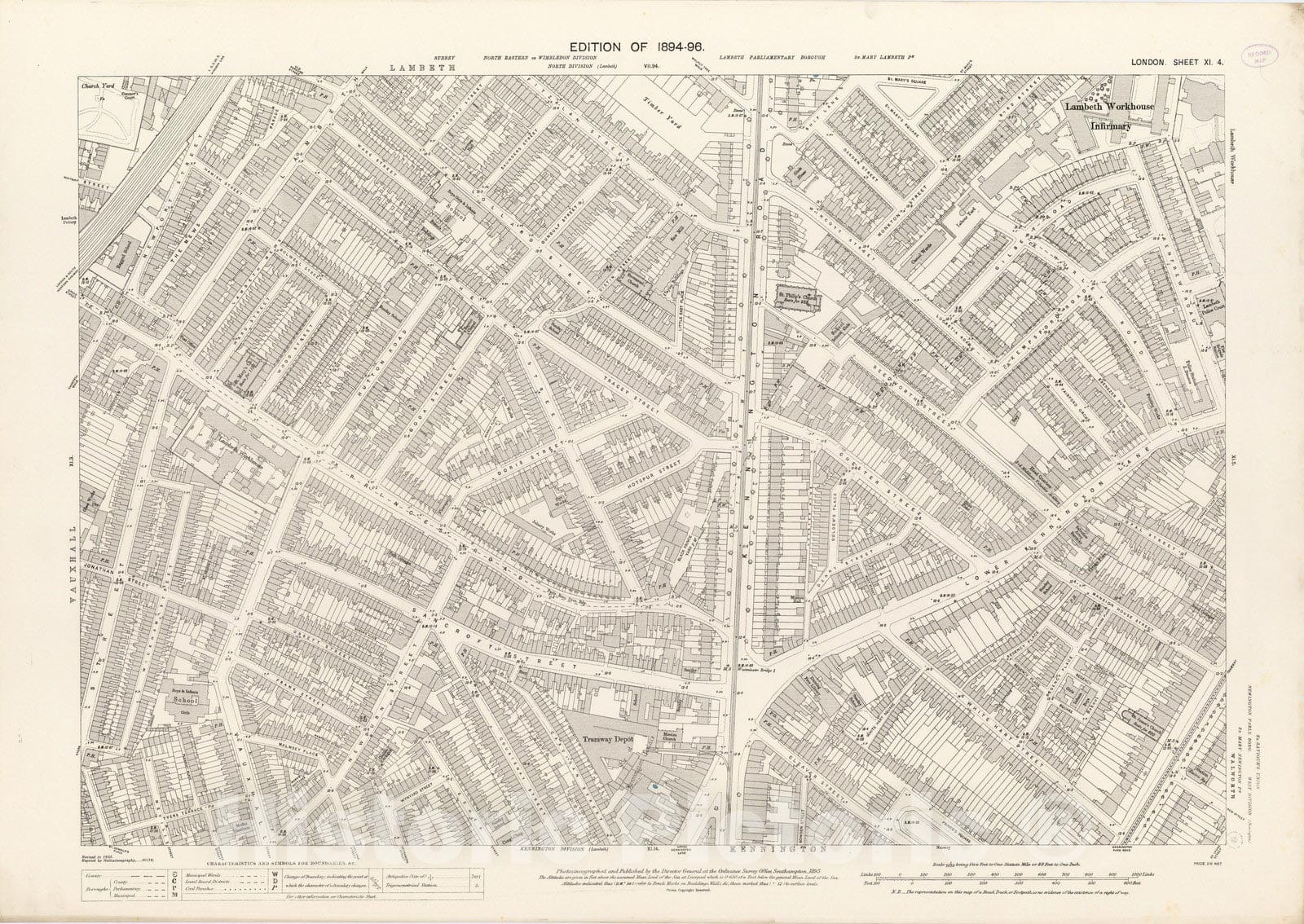 Historic Map : London (England), City Atlas Map, London Sheet XI.4 189 ...