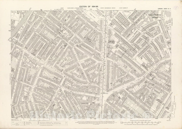 Historic Map : London (England), City Atlas Map, London Sheet XI.4 189 ...