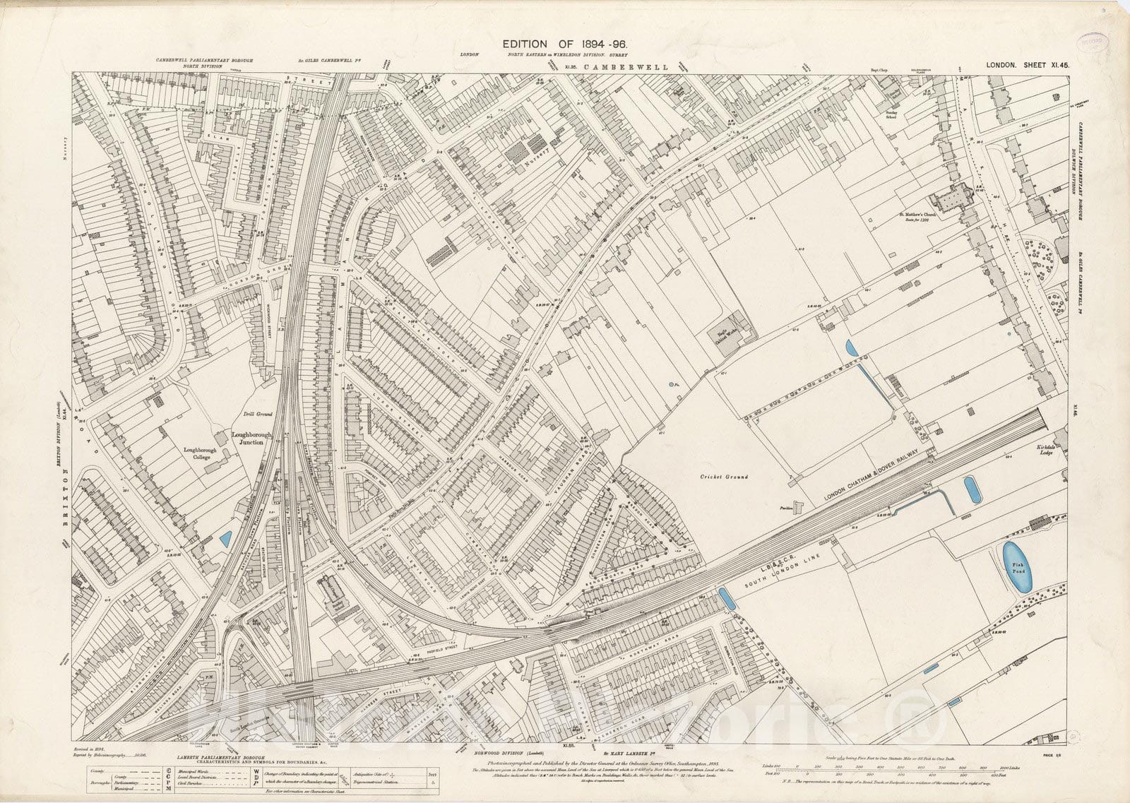 Historic Map : London (England), City Atlas Map, London Sheet XI.45 18 ...