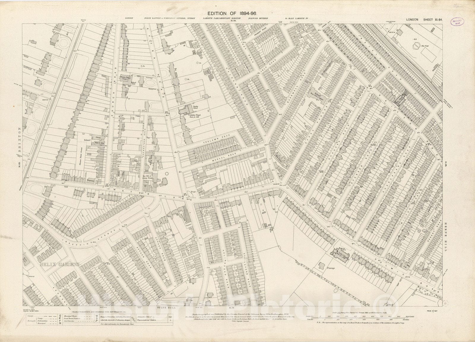 Historic Map : London (England), City Atlas Map, London Sheet XI.64 18 ...