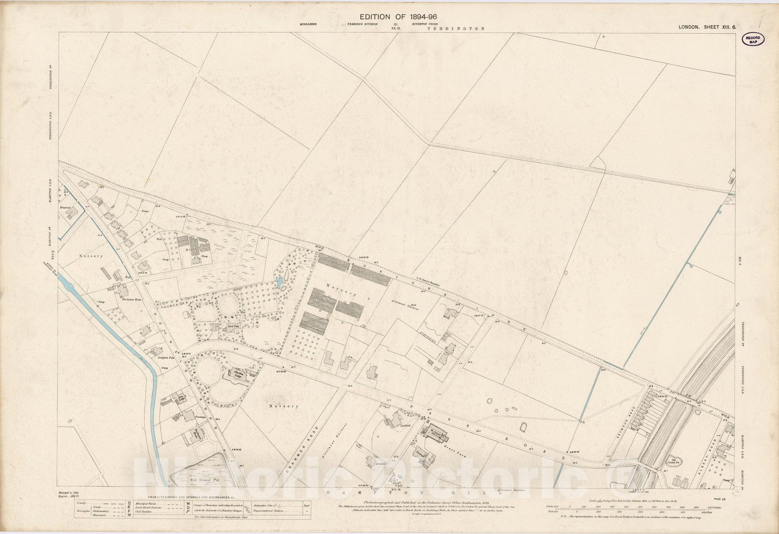 Historic Map : London (England), City Atlas Map, London Sheet XIII.6 1 ...