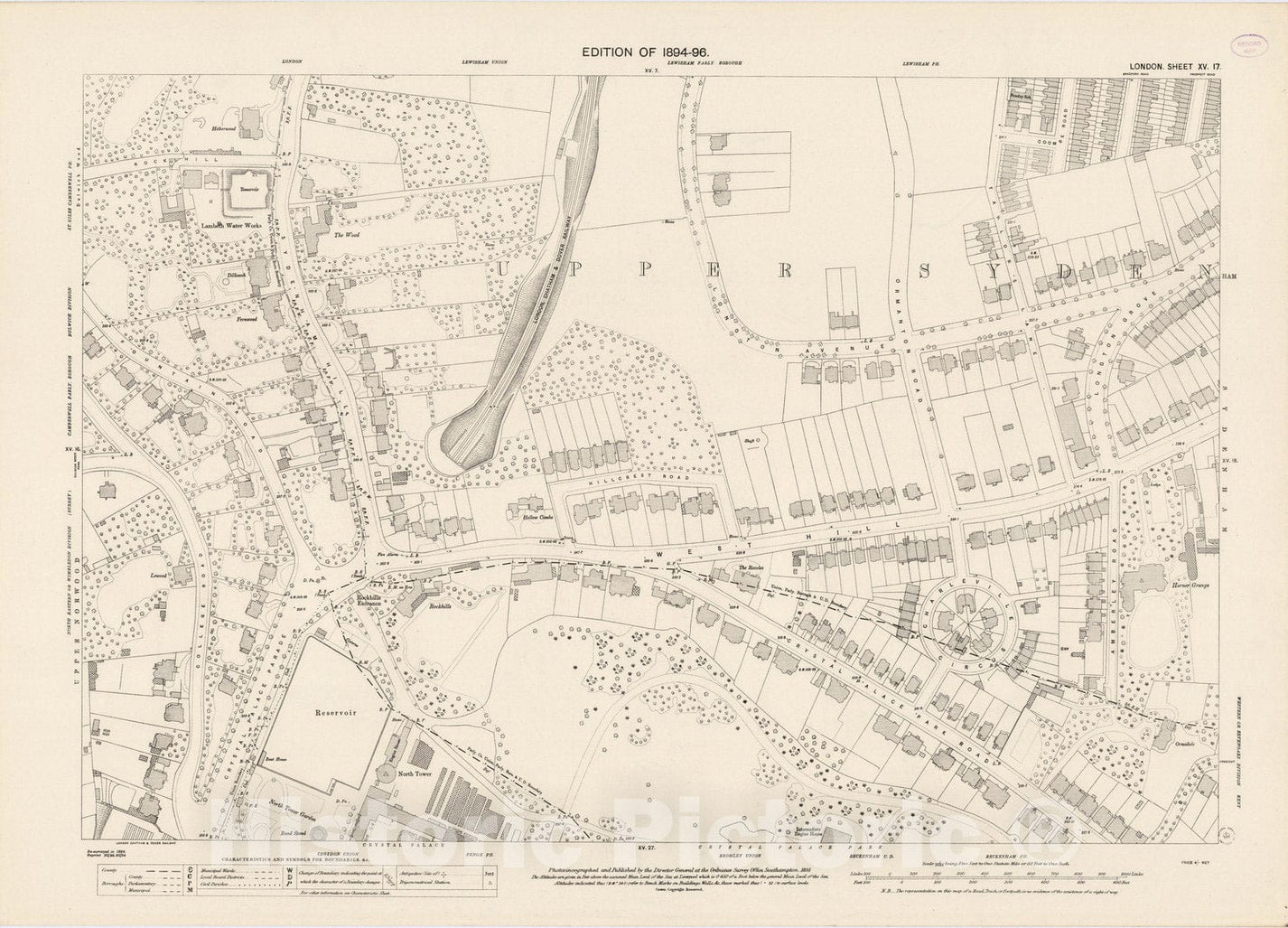 Historic Map : London (England), City Atlas Map, London Sheet XV.17 18 ...