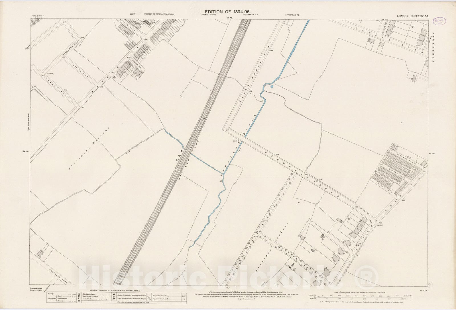 Historic Wall Map : London (England), City Atlas Map, London Sheet XV ...