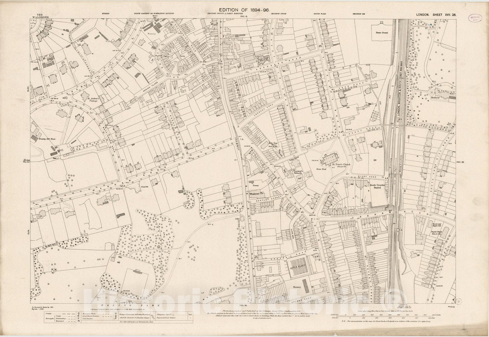 Historic Map : London (England), City Atlas Map, London Sheet XVII.25 ...