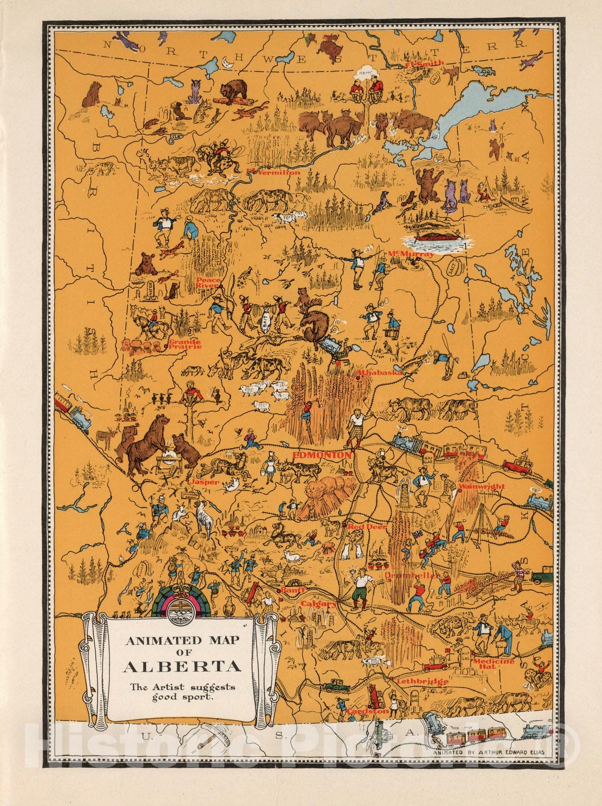 Historic Map : Alberta. 1929 - Vintage Wall Art – Historic Pictoric