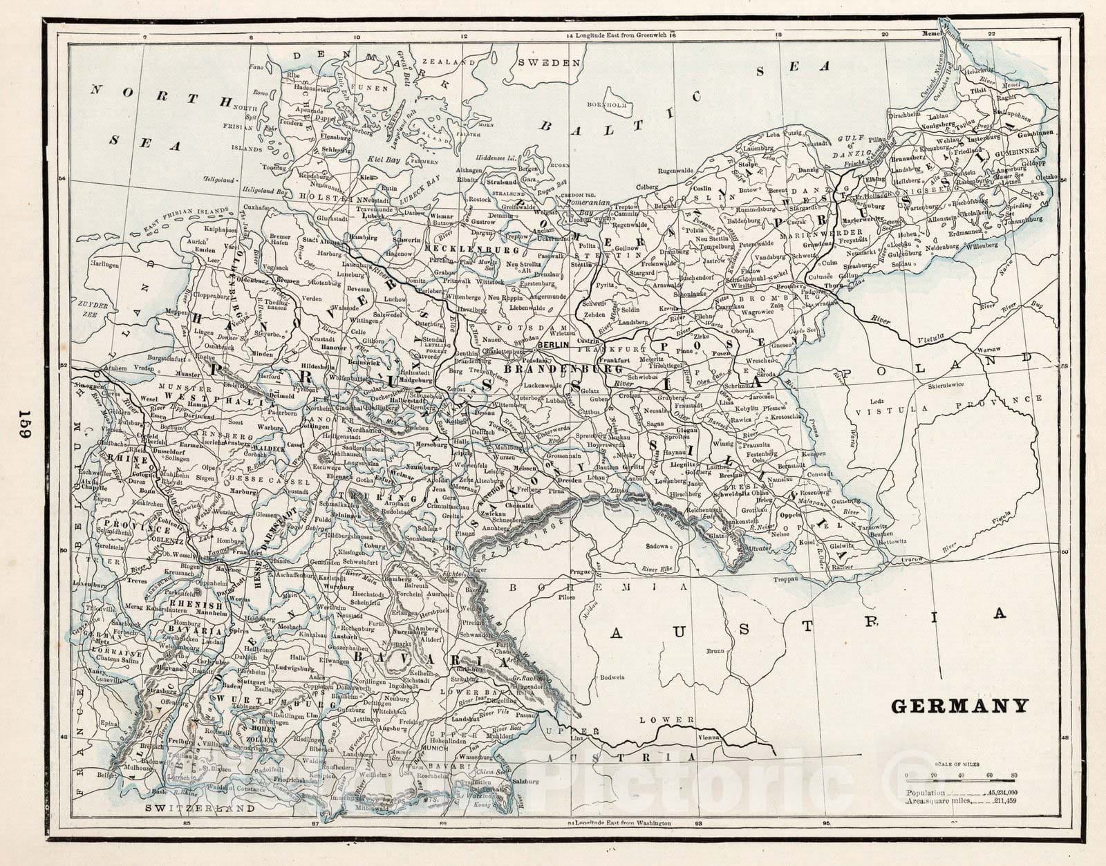 Historic Map : World Atlas Map, Germany 1893 - Vintage Wall Art ...