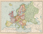 Historic Wall Map : World Atlas Map, Plate 26. Europe. 1923 - Vintage ...