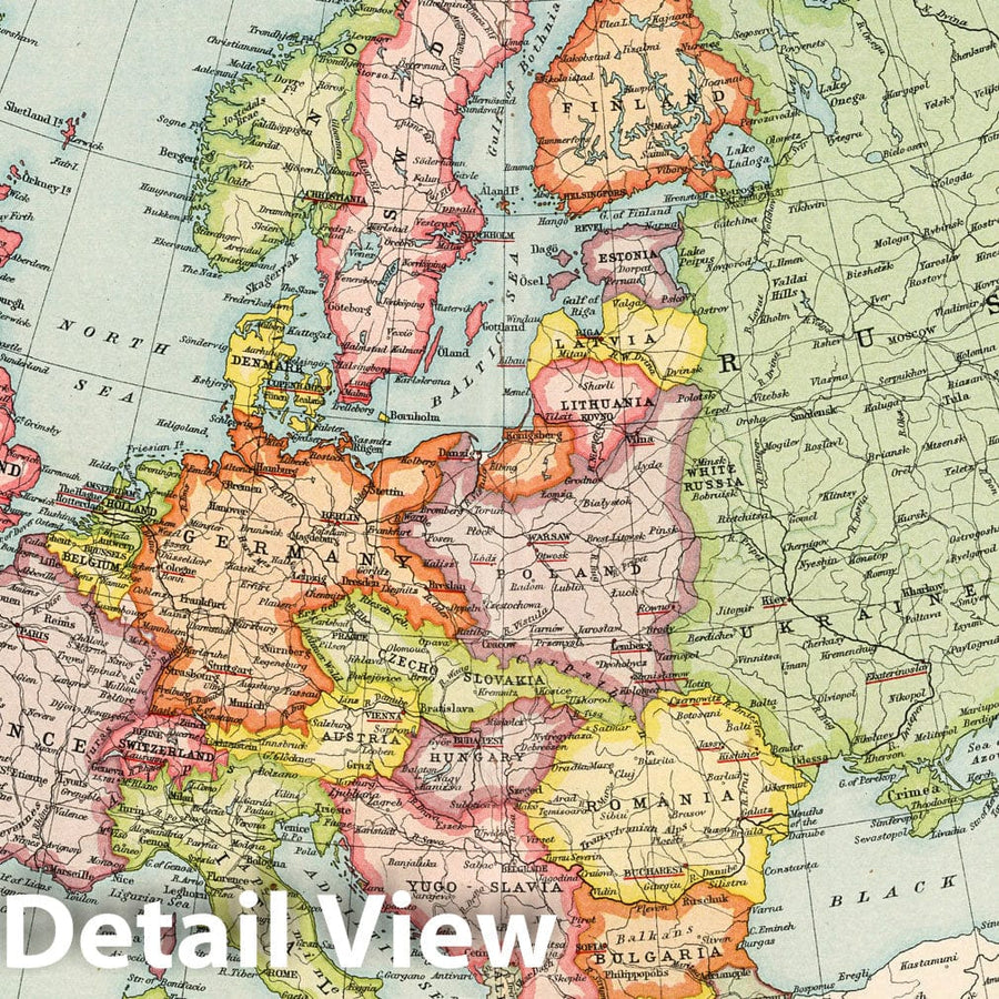 Historic Wall Map : World Atlas Map, Plate 26. Europe. 1923 - Vintage ...