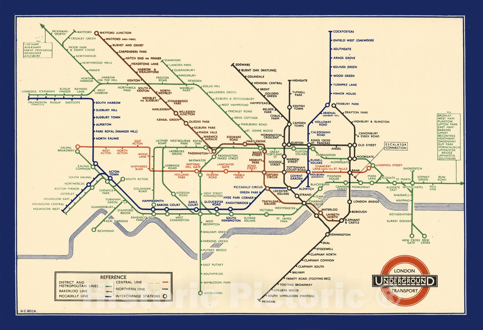 Historic Map - Pocket Map, London Underground Transport. 1938 - Vintag ...