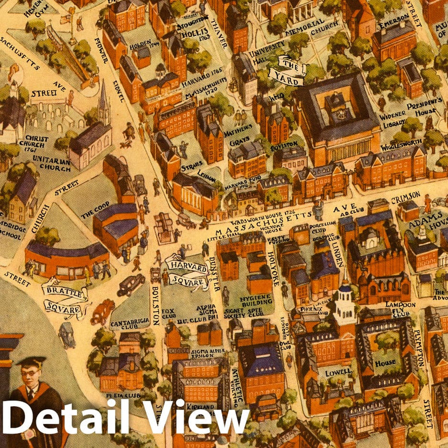 Historic Map : A prospect of Harvard University and of Radcliffe Colle ...