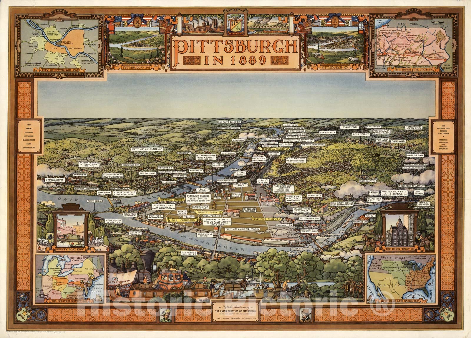 Historic Map : Map of Pittsburgh 1889 - Vintage Wall Art – Historic ...