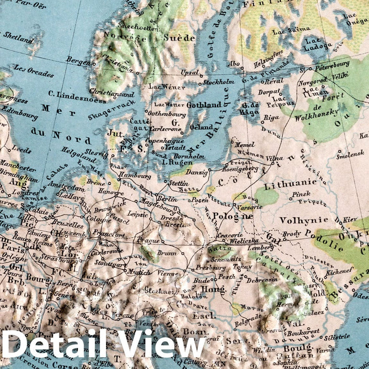 Historic Map : World Atlas Map, Europe 1865 v2 – Historic Pictoric