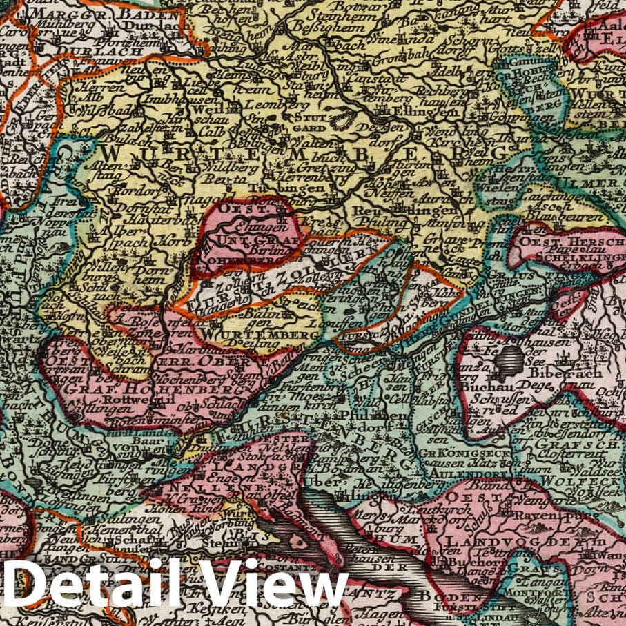 Historic Map : Germany,Circulus Suevicus 1744 , Vintage Wall Art ...