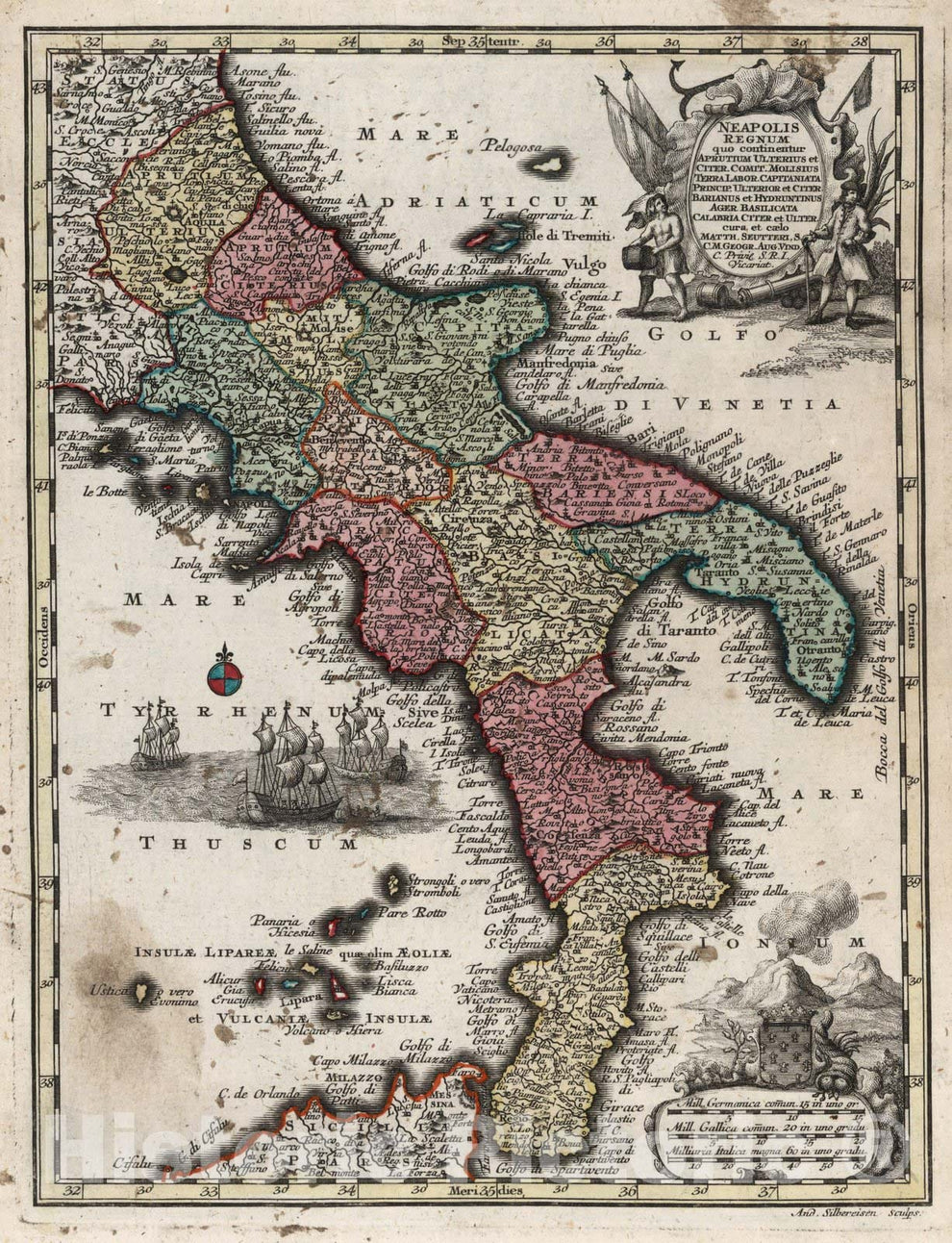 Historic Map : Italy,Neapolis Regnum 1744 , Vintage Wall Art – Historic ...