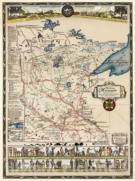 Historical map of the state of Minnesota : (the land of the cloud-tint ...
