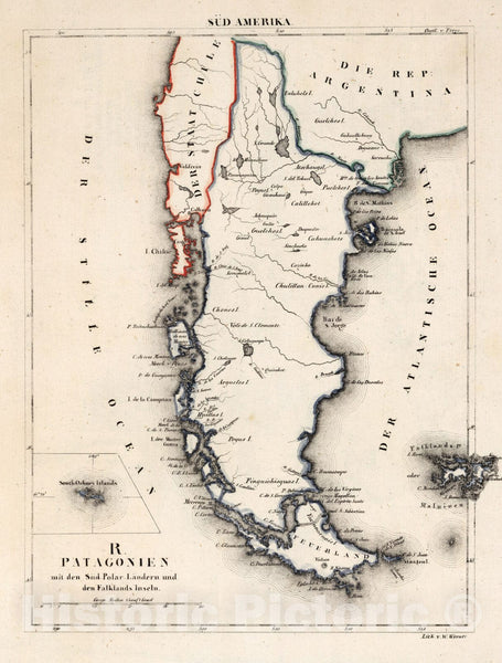 Historic Map : Patagonia (Argentina and Chile), South America R. Patag ...