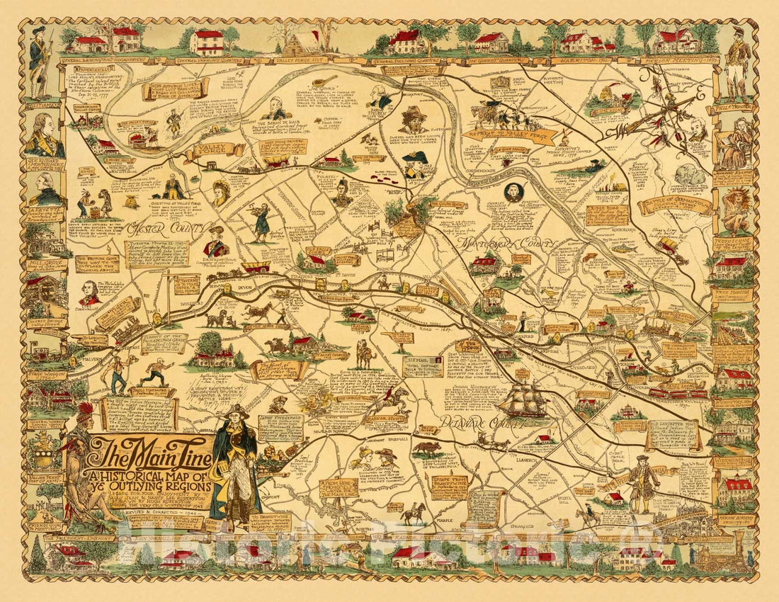 Historic Map - The Main Line: A Historical map of Ye Outlying Regions ...