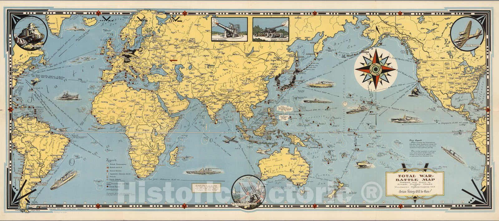 Historic Map : Total War, Battle Map, 1943 - Vintage Wall Art ...