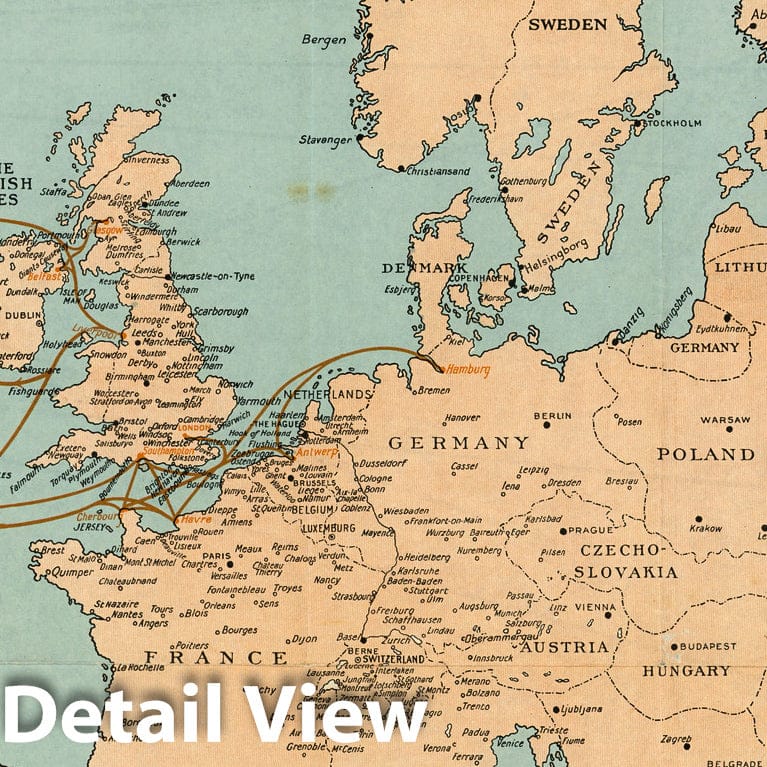 Historic Map : Map of the World. Map of Europe, 1938 - Vintage Wall Ar ...
