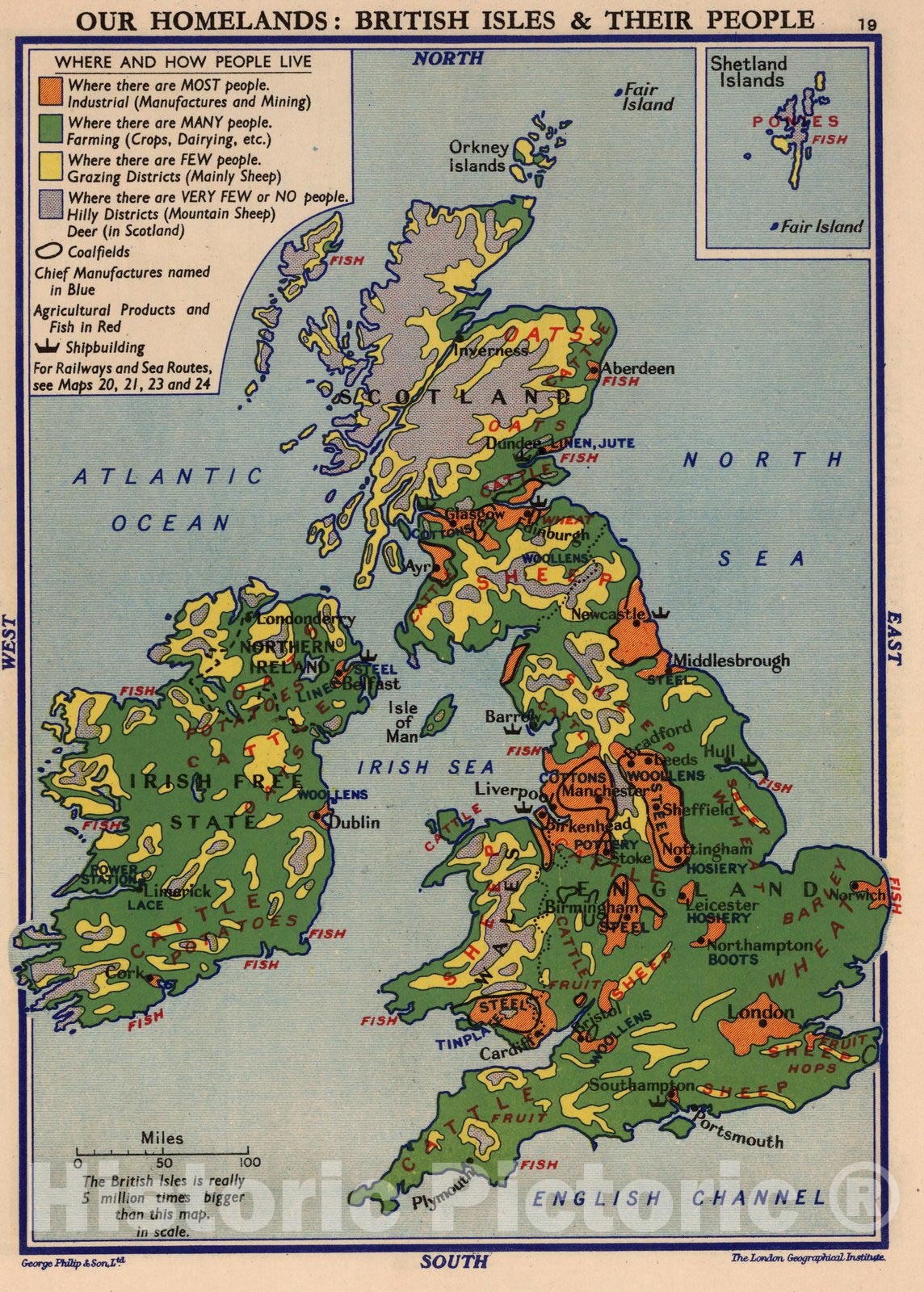Historic Map : Geography Book, Our Homelands: British Isles & their Pe ...