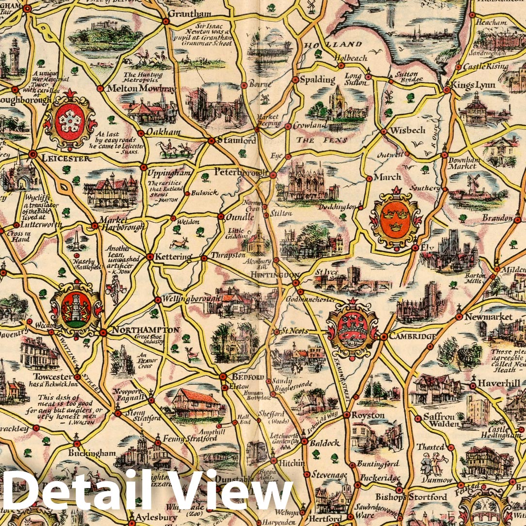 Historic Map : Esso Pictorial Plan of the Eastern Counties and the Mid ...
