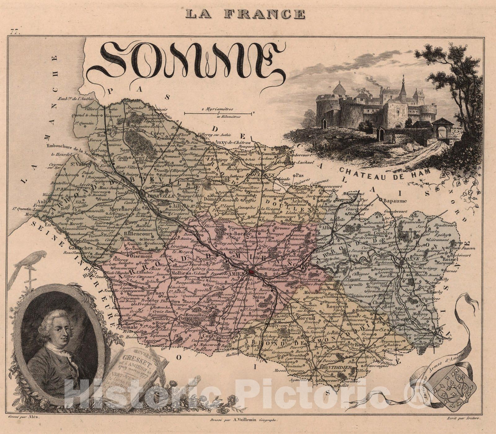 Historic Map : Somme. 1869 - Vintage Wall Art – Historic Pictoric