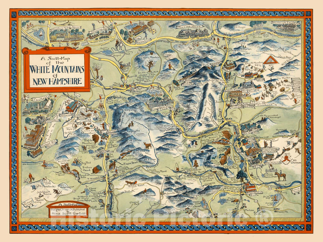 Historic Map - A Scott-Map of the White Mountains of New Hampshire, 19 ...