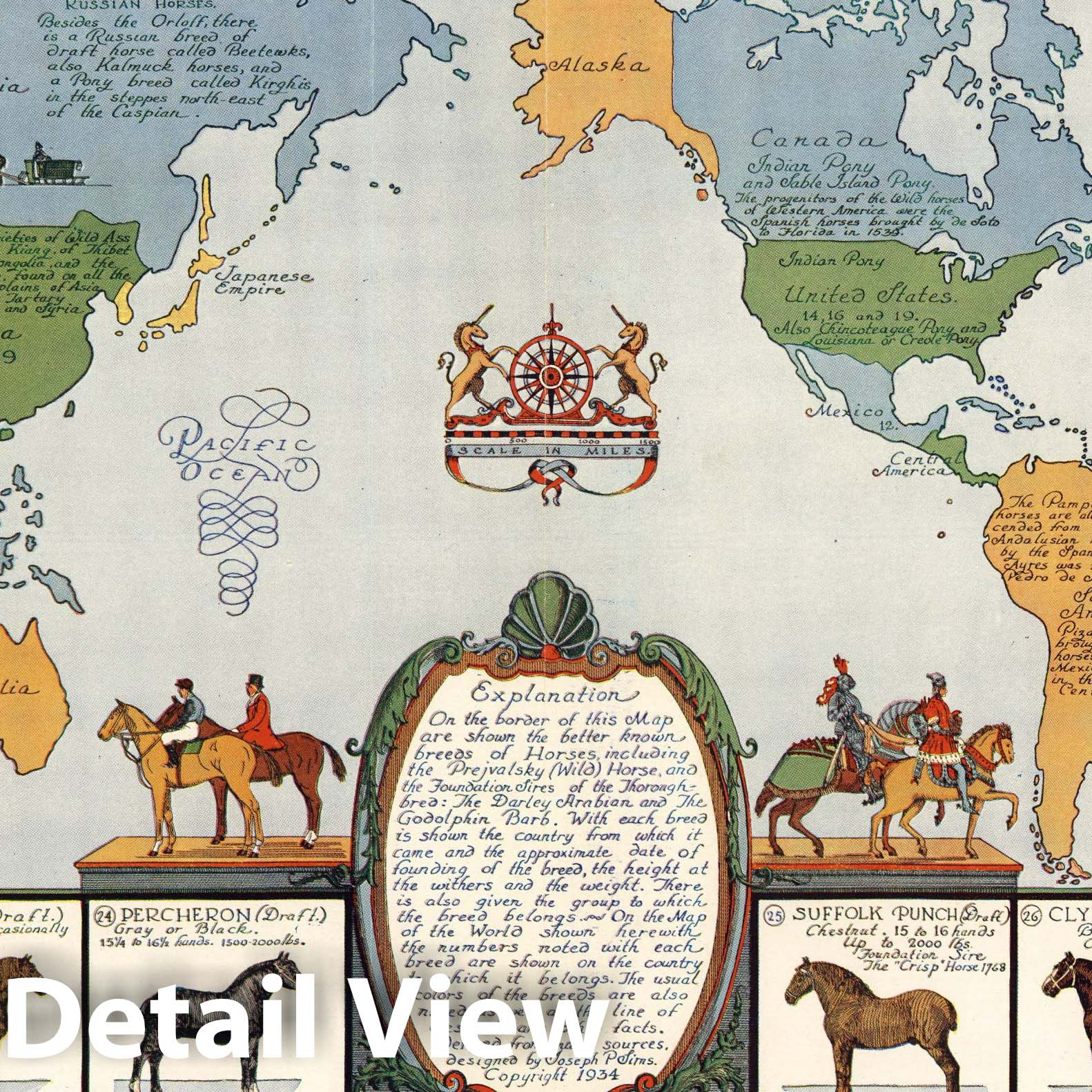 Historic Map - Horse Map of the World, 1936 - Vintage Wall Art ...