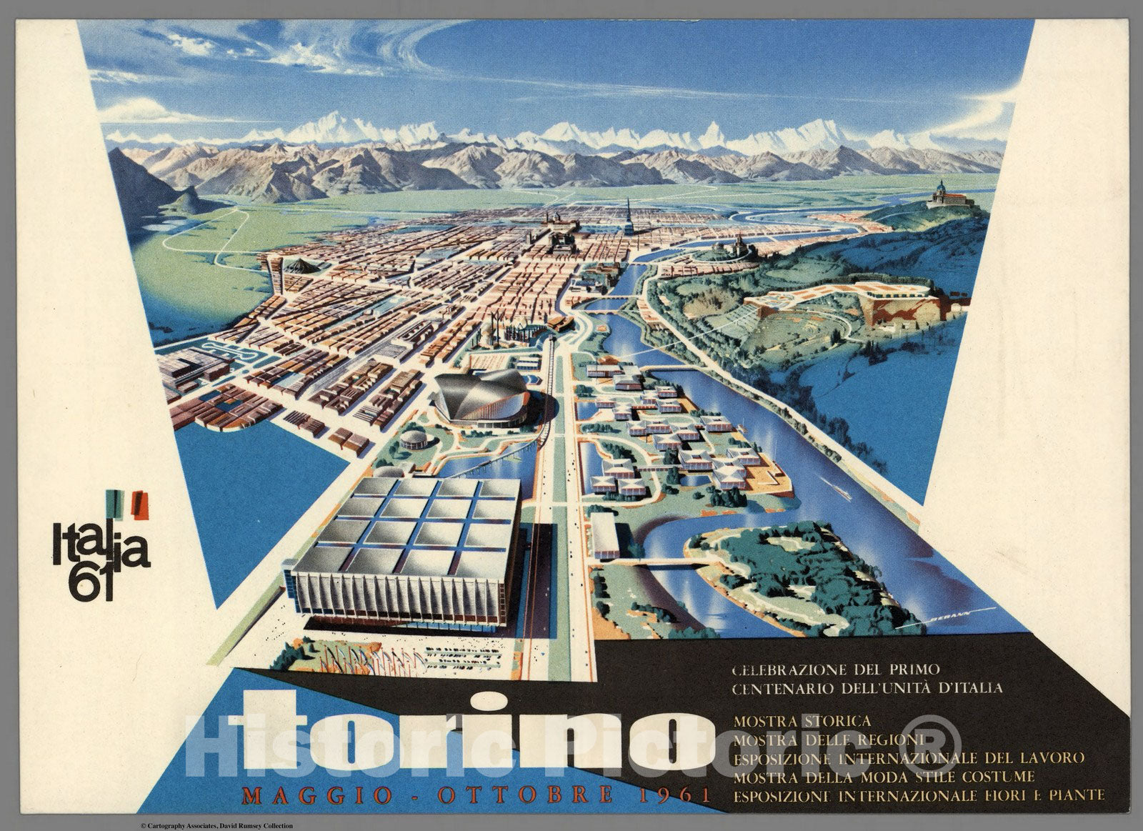 Historic Map : Torino (Italy), Torino. Italy. 1961. 1961 , Vintage Wal ...