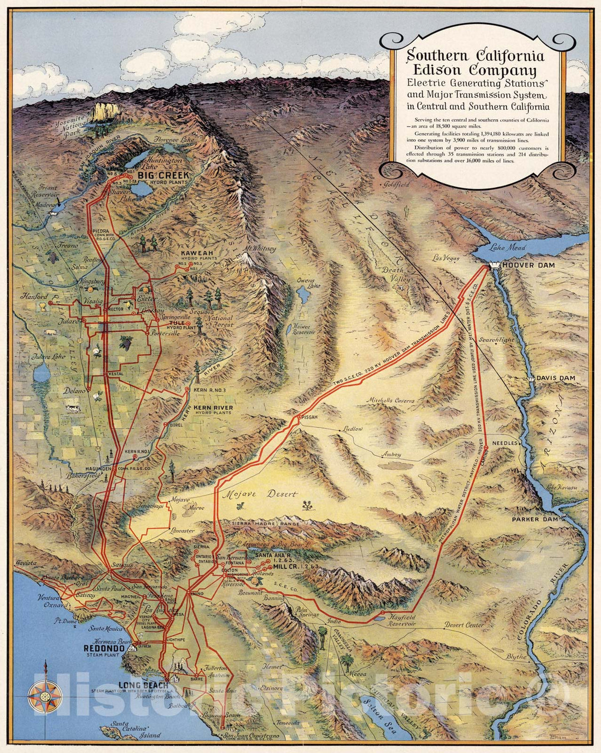 Historic Map - Southern California Edison Company. Electric Generating ...