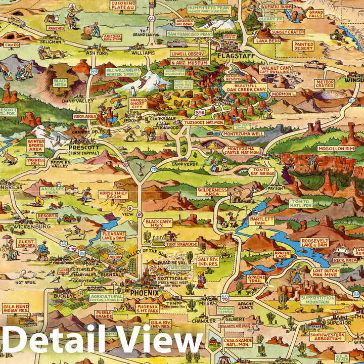 Historic Map : A Pic-Tour Map of Arizona, 1950 v2 – Historic Pictoric