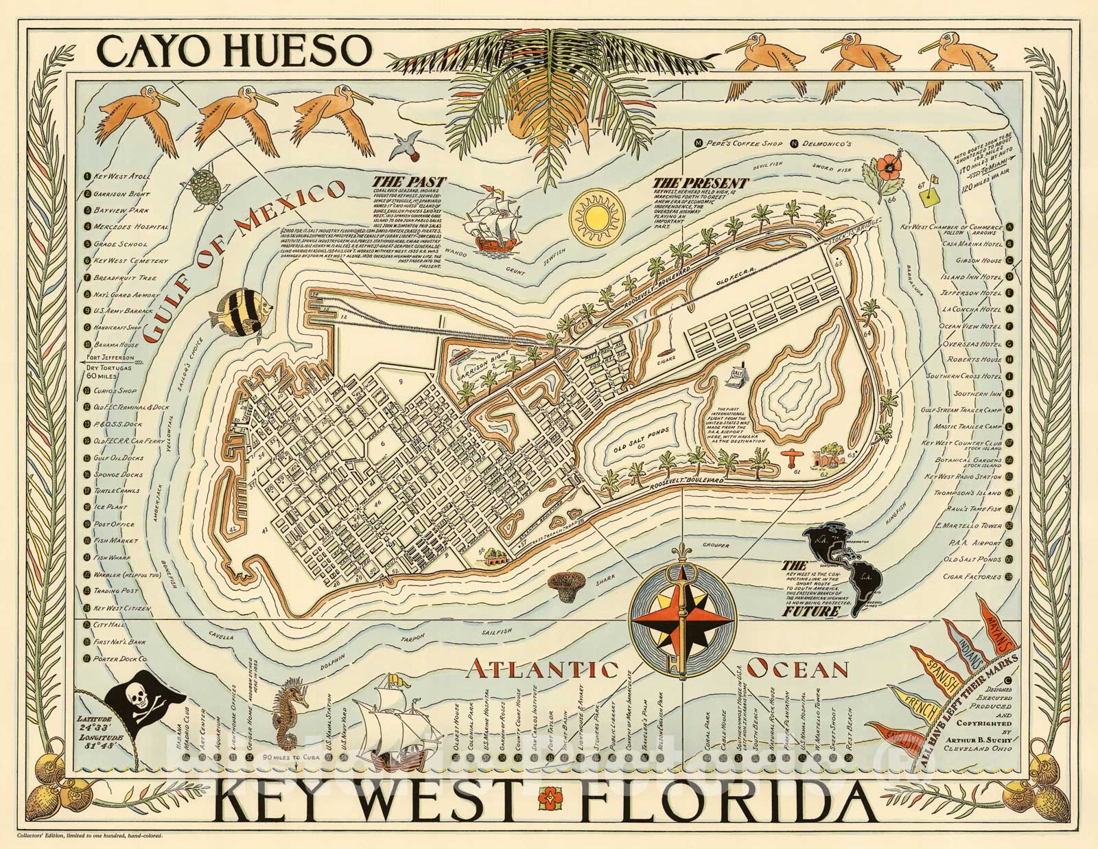 Historic Map : Key West (Florida), Key West, Florida. Cayo Hueso. 1940 ...