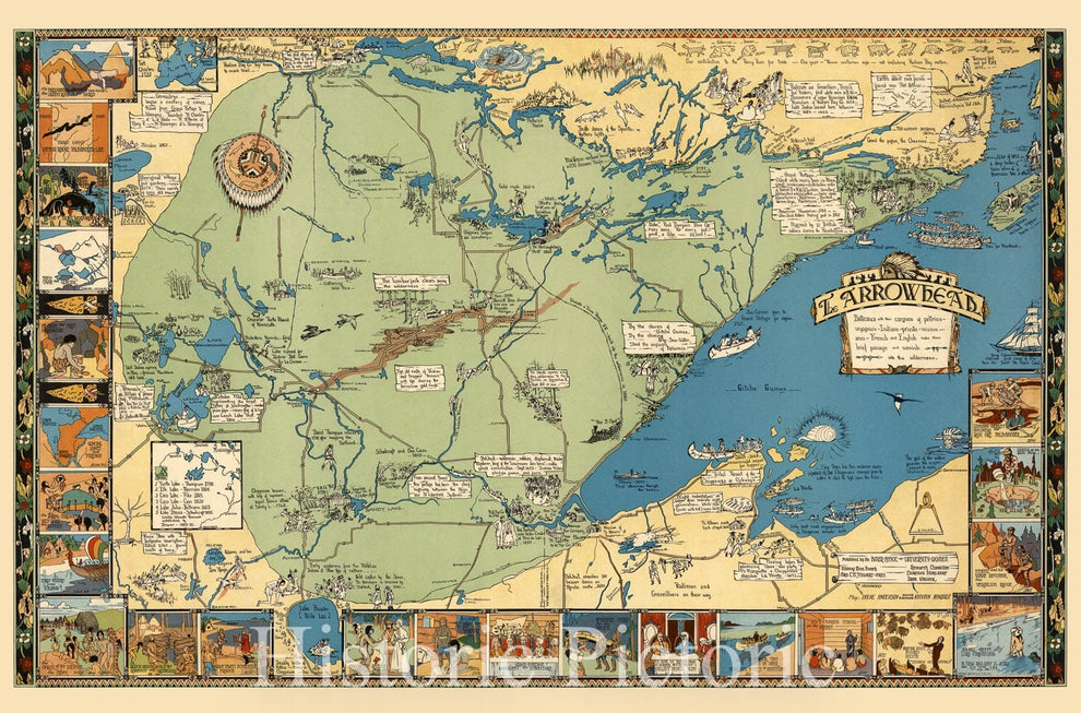 Historic Map : The Arrowhead (Minnesota). 1935 - Vintage Wall Art ...