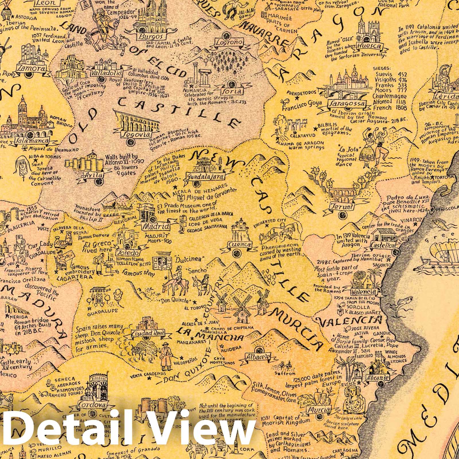 Historic Map : The story map of Spain, 1935 - Vintage Wall Art ...