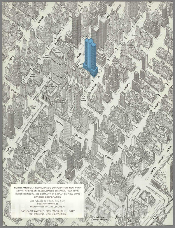 Historic Map : Map of Midtown Manhattan, New York City. North American ...
