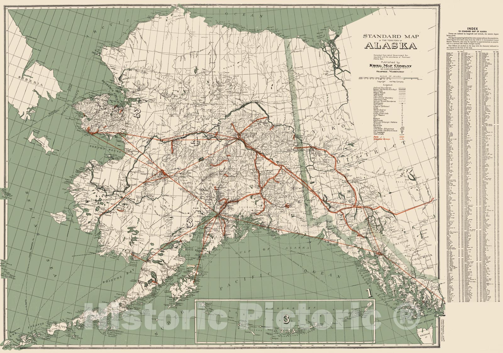 Historic Map : Standard map of the Territory of Alaska, 1940 - Vintage ...
