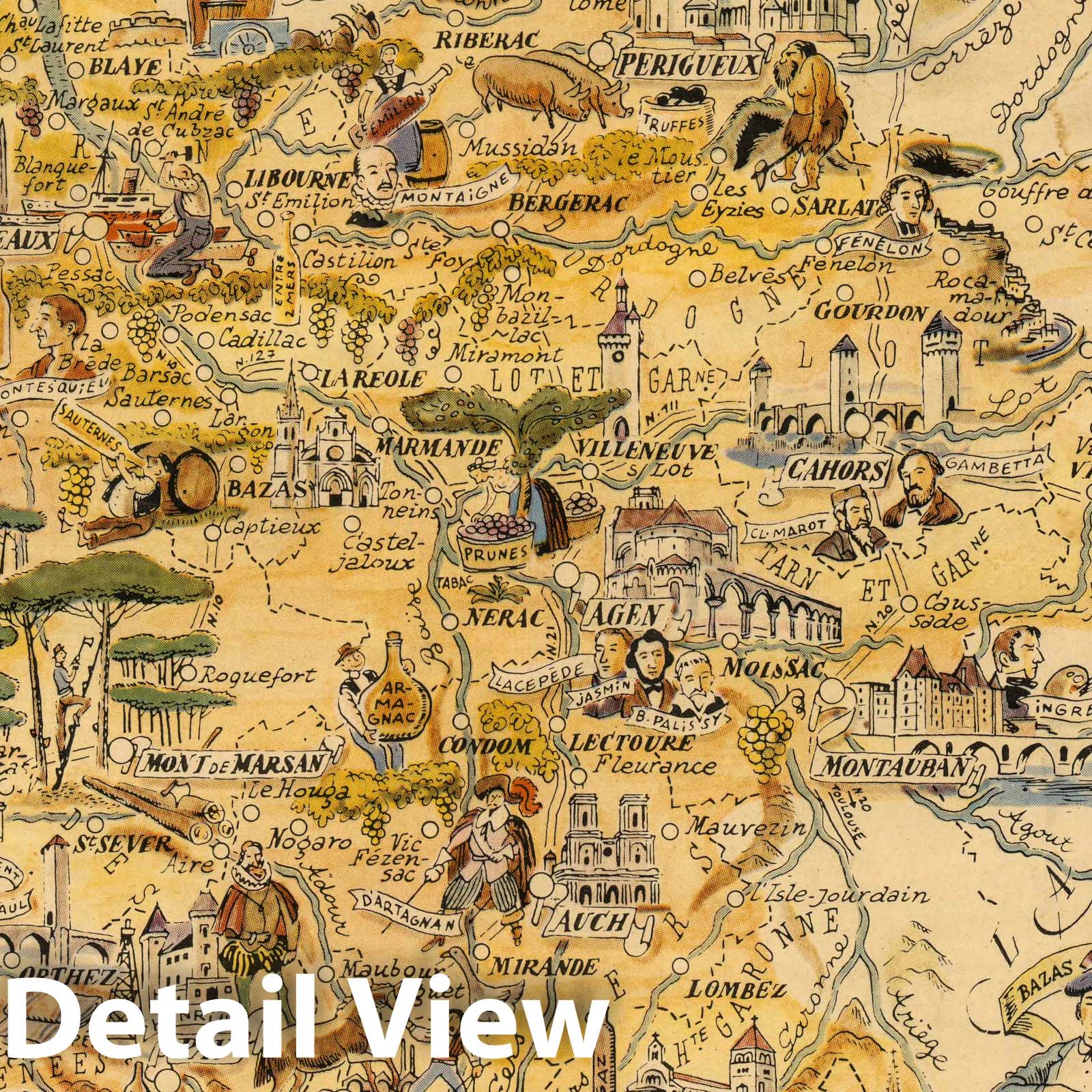 Historic Map : France, Guyenne , France Guyenne & Gascogne. Jacques Li ...