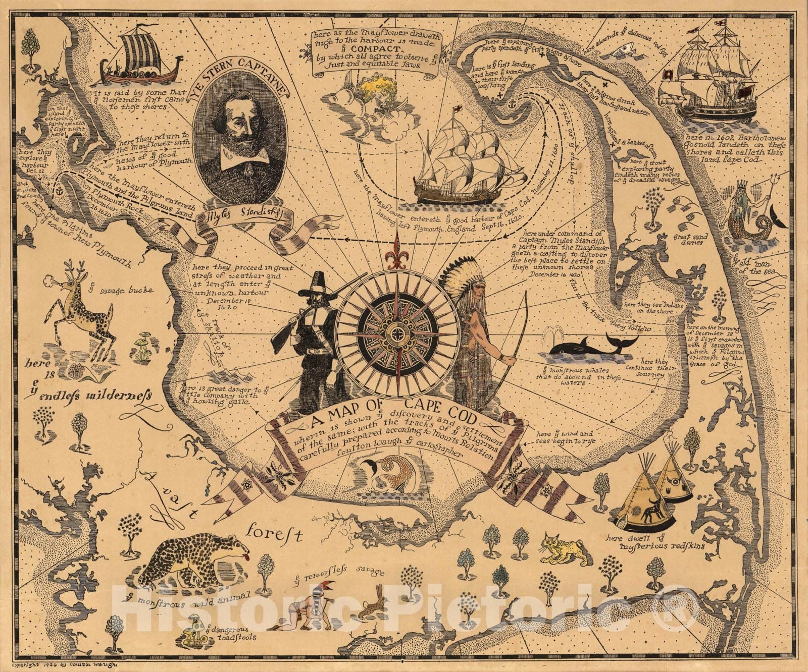 Historic Map - A map of Cape Cod, 1926, - Vintage Wall Art – Historic ...