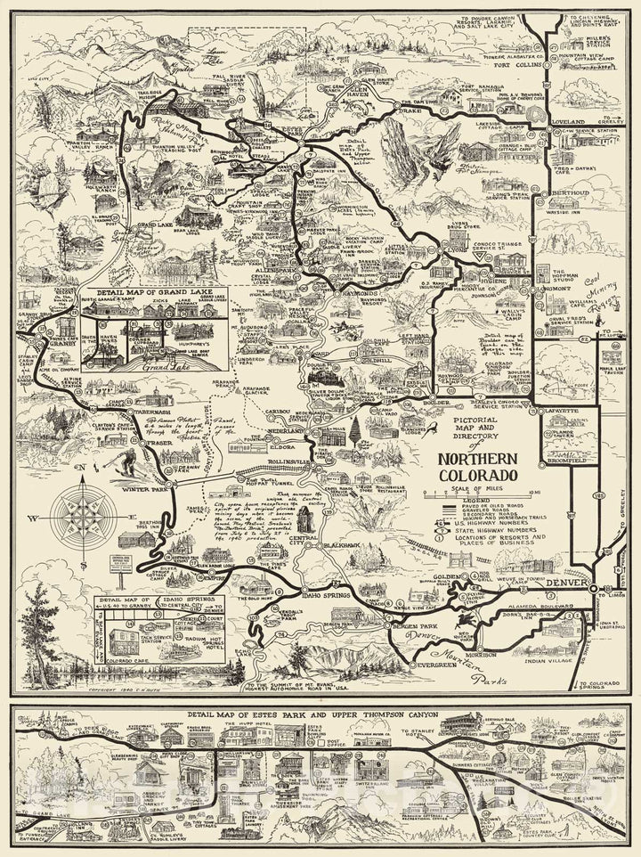 Historic Map - Pictorial Map and Directory of Northern Colorado. Map o ...