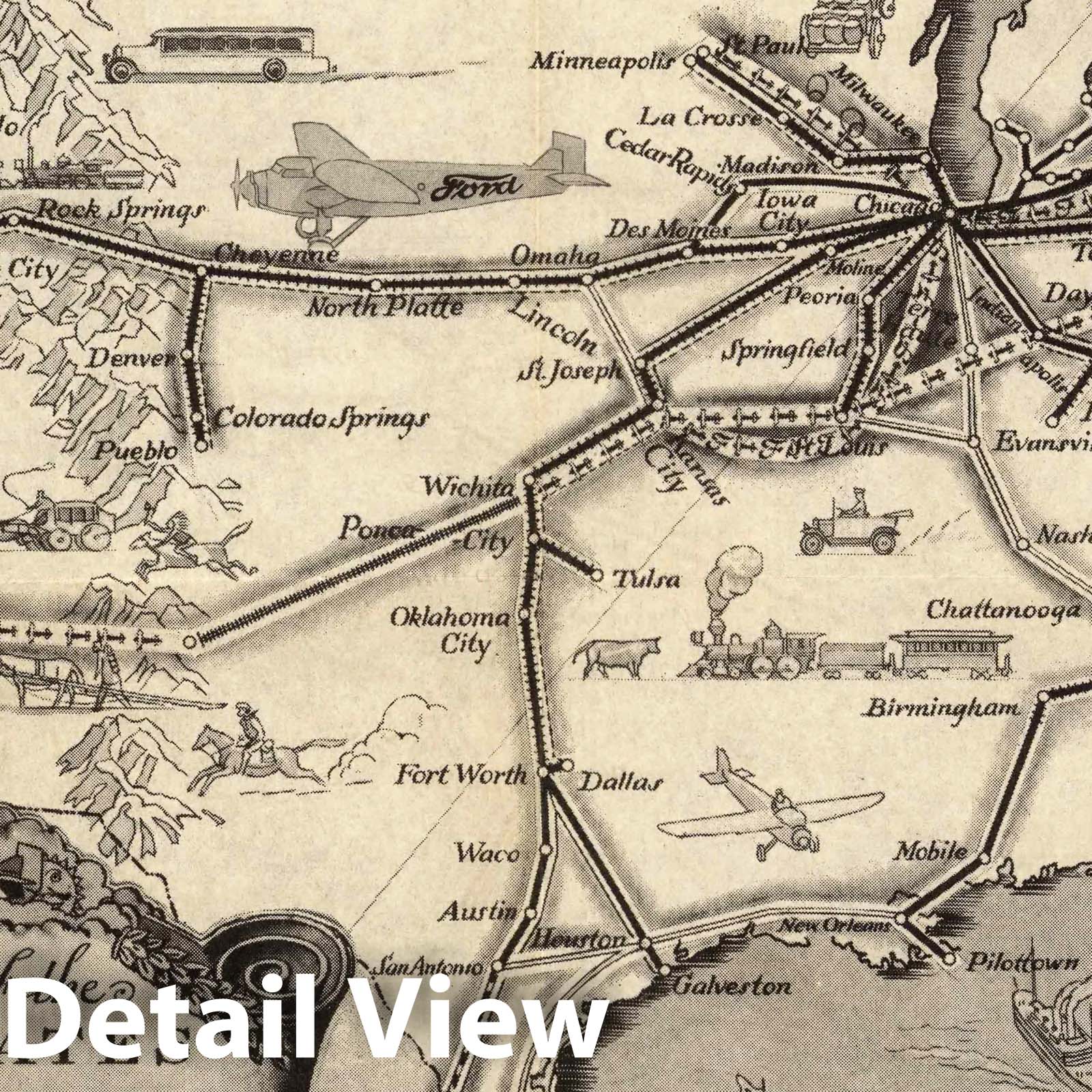 Historic Map : Airway Map of the United States, 1928 - Vintage Wall Ar ...