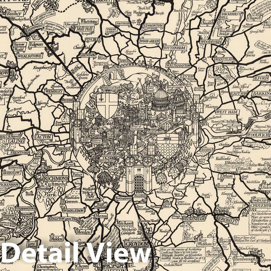 Historic Map : The Country Bus-Services Map, London and Vicinity, 1928 ...