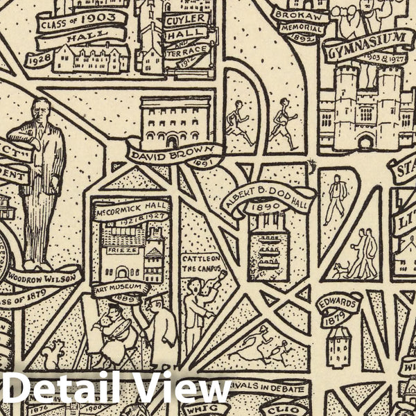 Historic Map - Princeton University 1932 - Vintage Wall Art - Historic ...