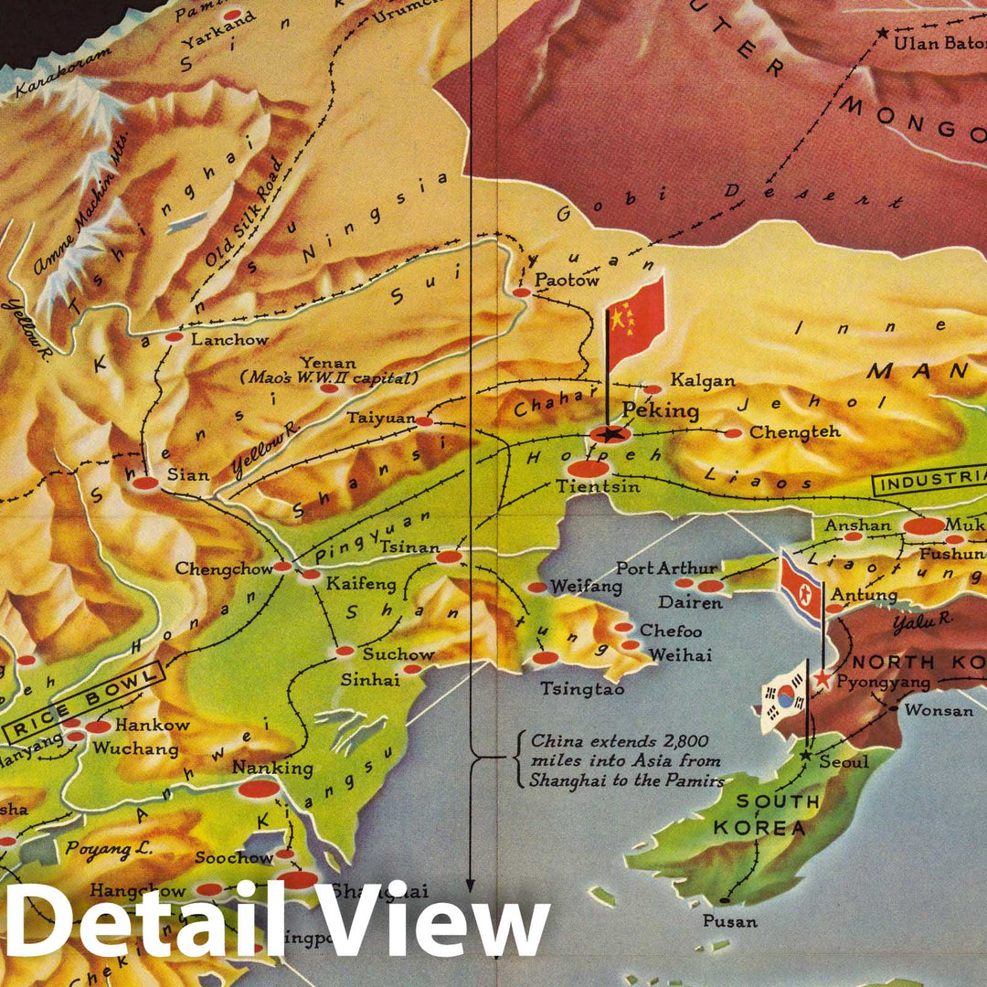 Historic Map : Red china 1955 - Vintage Wall Art – Historic Pictoric