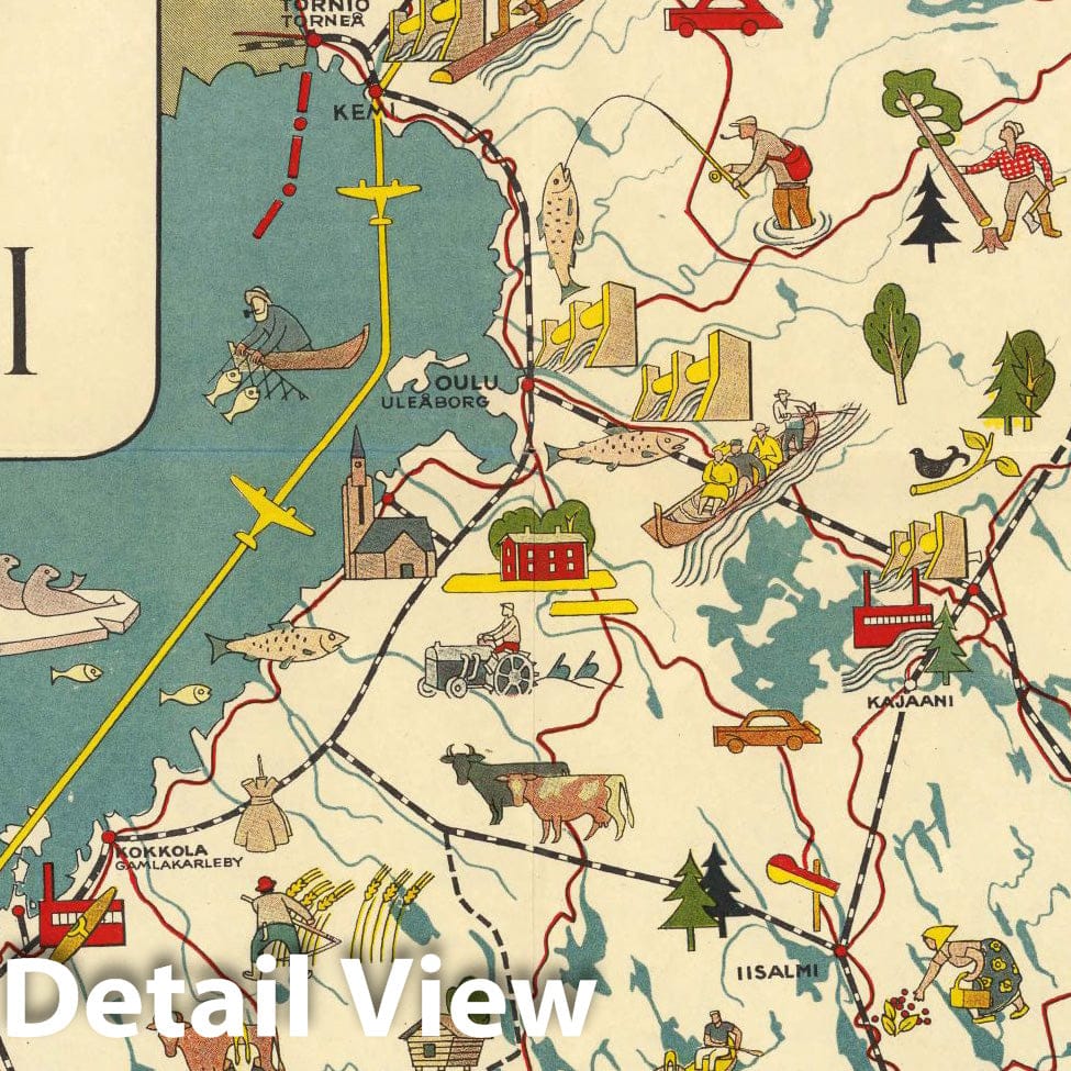 Historic Map : Finland, Finland Suomi 1949, Historic Map , Vintage Wal ...