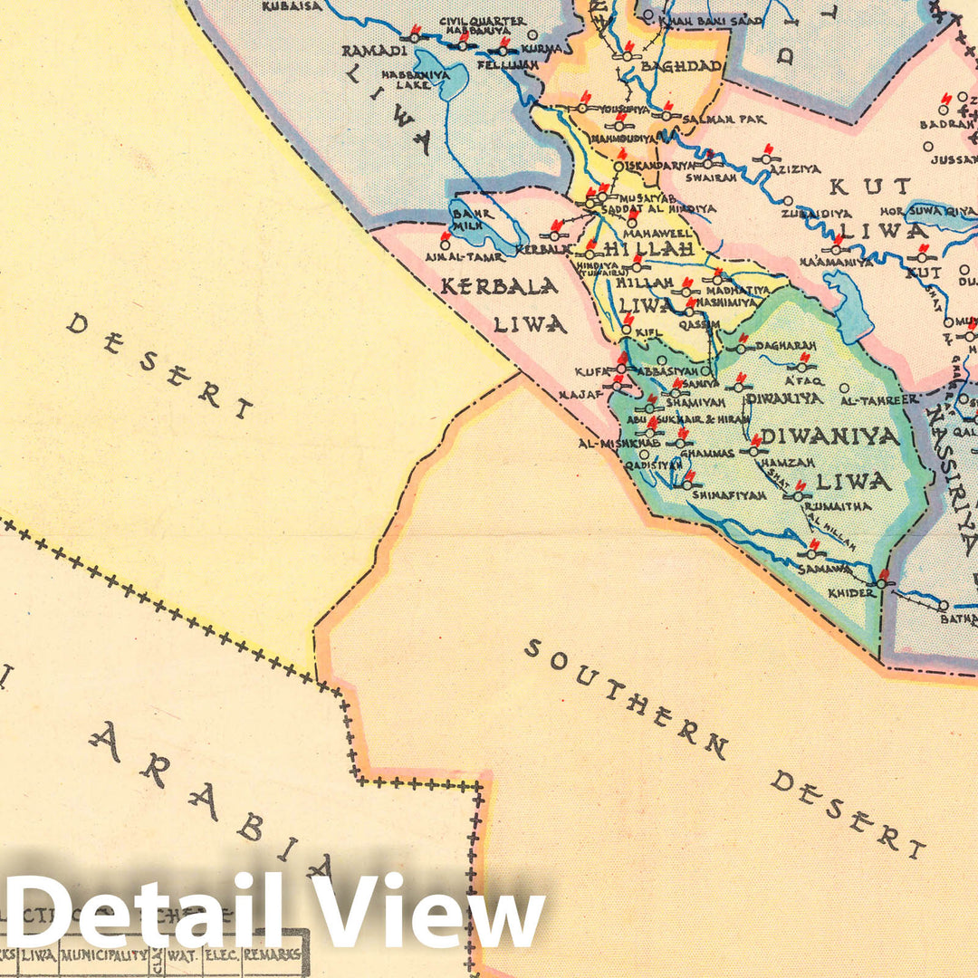 Historic Map - Republic of Iraq. Municipalities and Municipal Water an ...