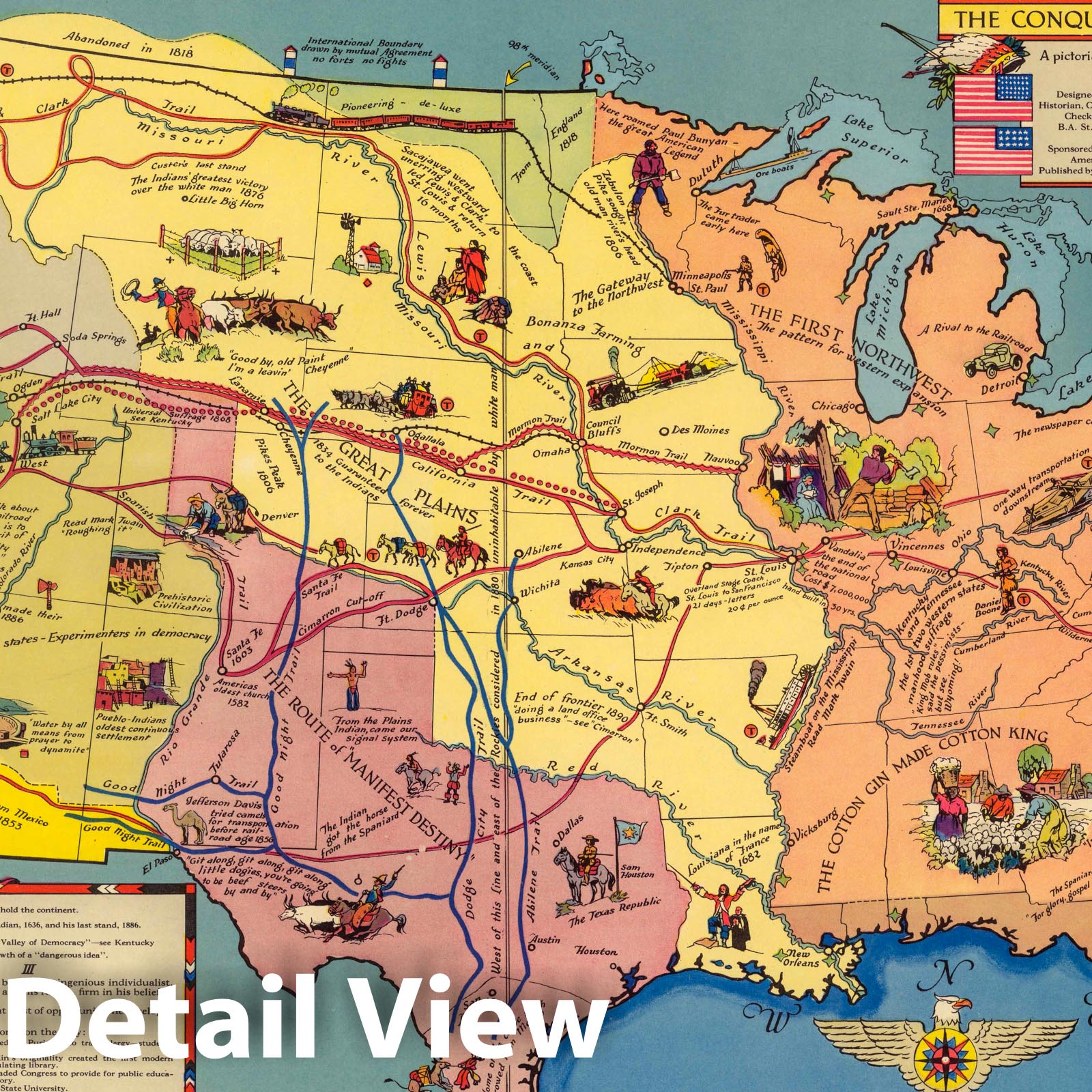 Historic Map : The conquest of a continent 1933 - Vintage Wall Art ...