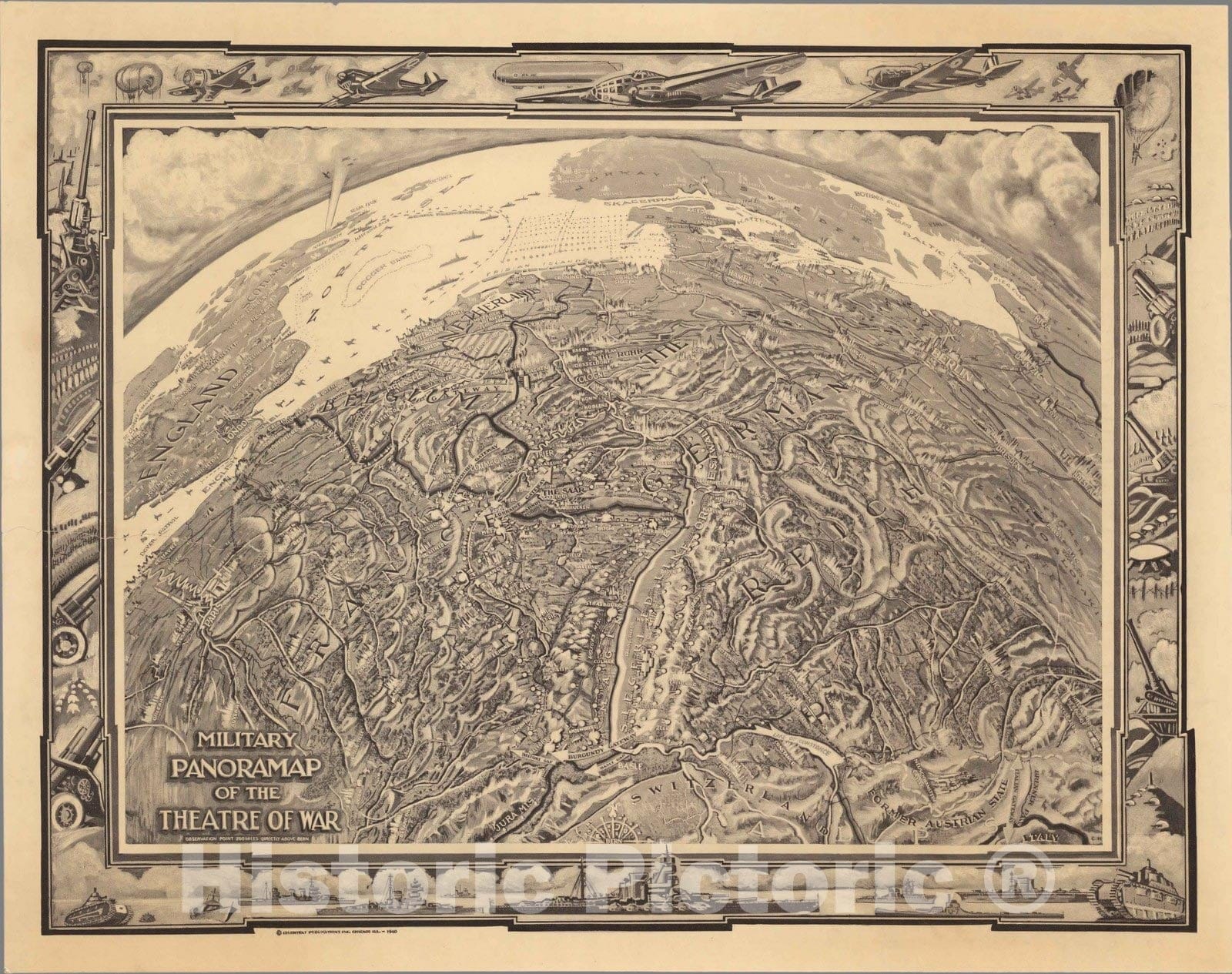 Historic Map : Military Panoramap of the Theatre of War, 1940 - Vintag ...
