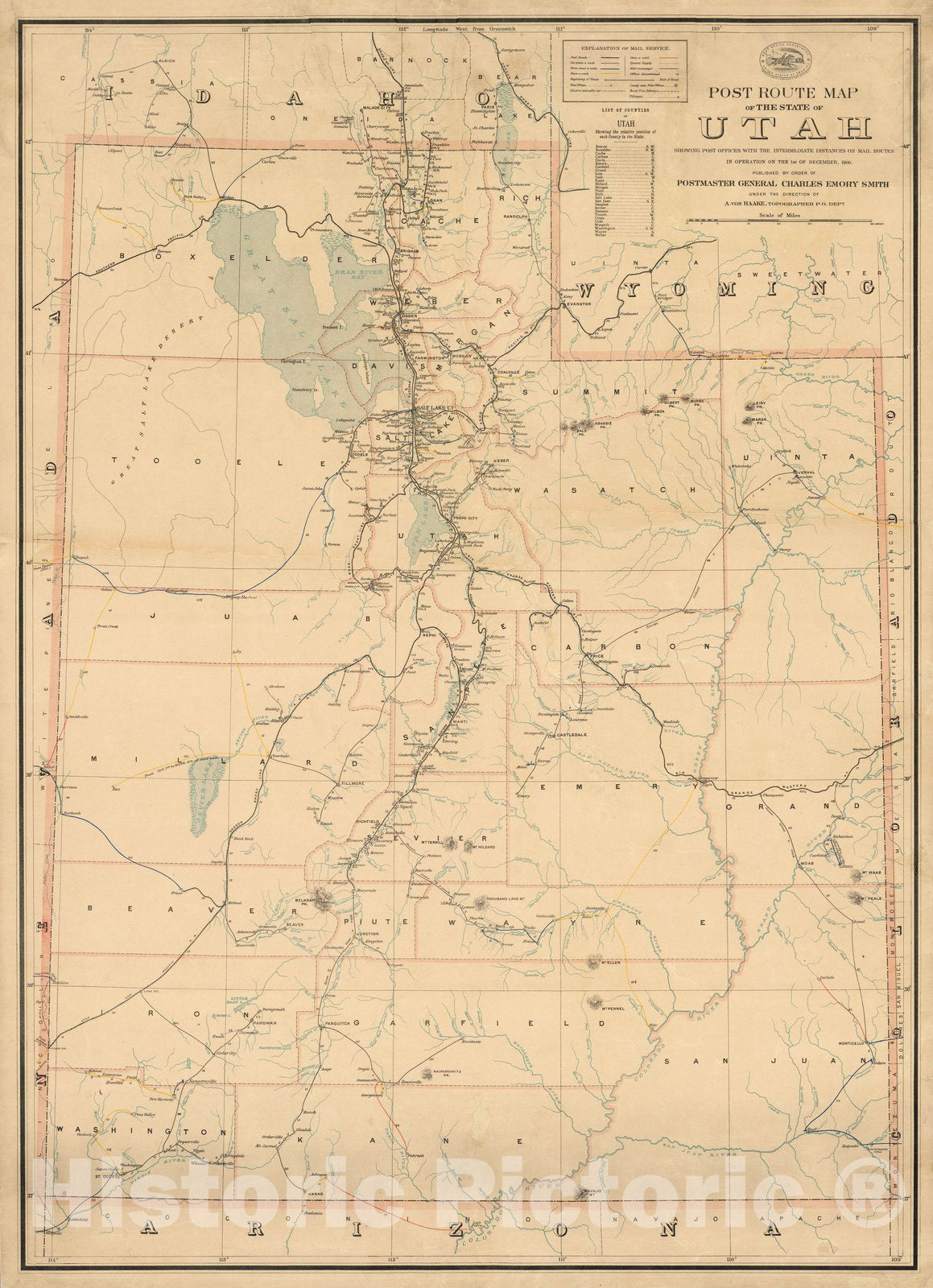 Old Historic Map Of Utah Antique Maps Of Utah Barry Lawrence