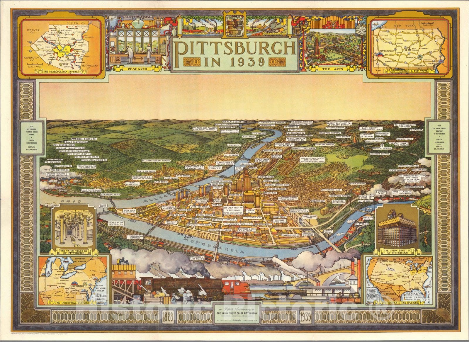 Historic Map : Pittsburgh in 1939. v2 - Vintage Wall Art – Historic ...